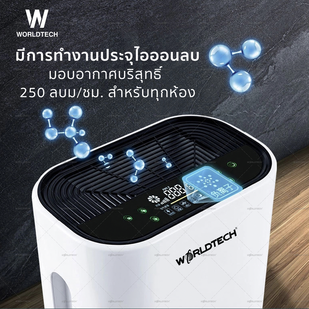 Worldtech เครื่องฟอกอากาศ รุ่น WT-P50 40-55m² กรองฝุ่น PM2.5 – Worldtech-Thailand