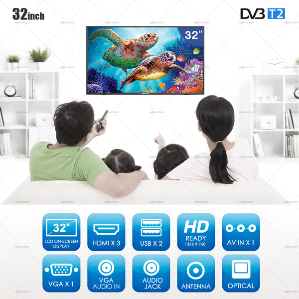 Worldtech ทีวี 32 นิ้ว LED Digital TV ดิจิตอลทีวี HD Ready โทรทัศน์ ขน ...